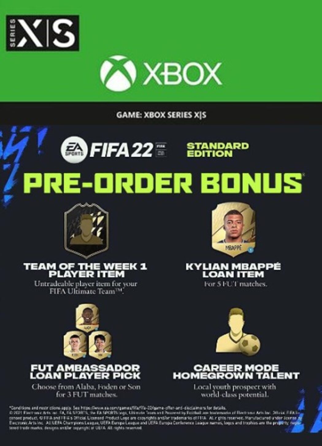 FIFA 22 Standard Edition Pre order Bonus DLC Xbox Series X S XBOX LIVE Key GLOBAL