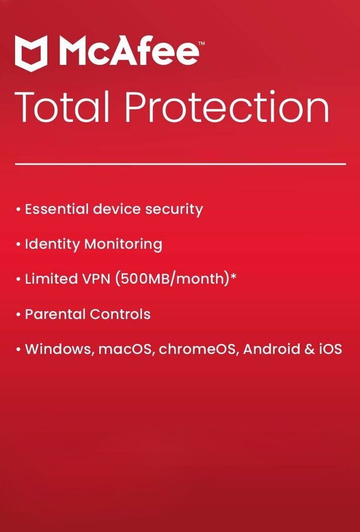 ซื้อ McAfee Total Protection (2023) 1 Device 1 Year McAfee Key GLOBAL