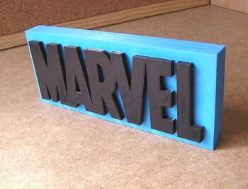 Acheter Cartel Marvel letrero azul y negro impreso en relieve 3D