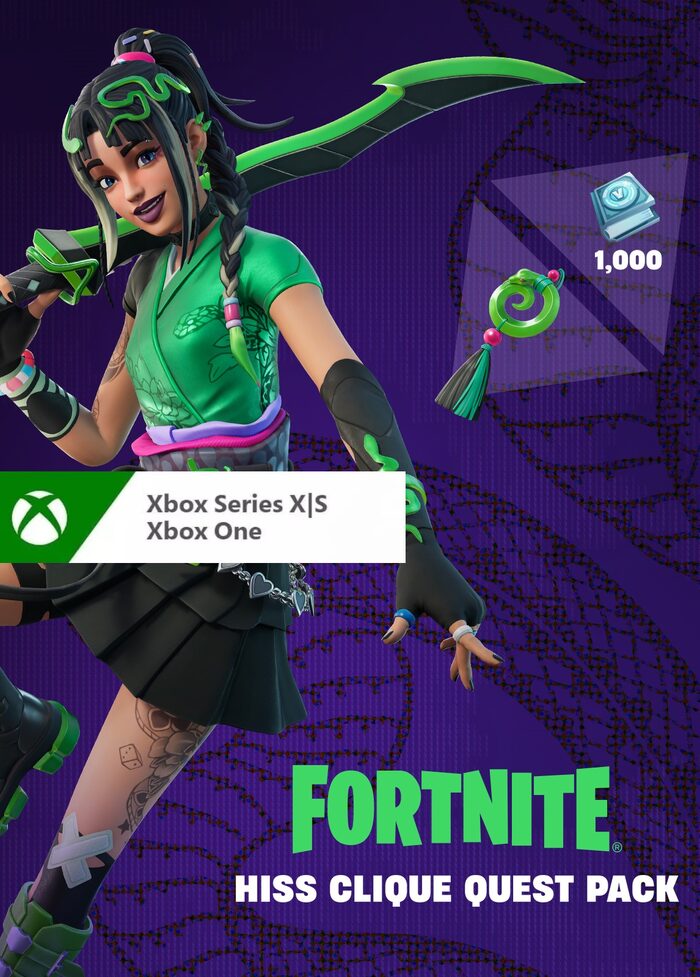 Buy Fortnite - Hiss Clique Quest Pack + 1000 V-Bucks Challenge Xbox key! Cheap price
