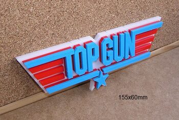 Comprar Top Gun letrero cartel en relieve impresion 3d